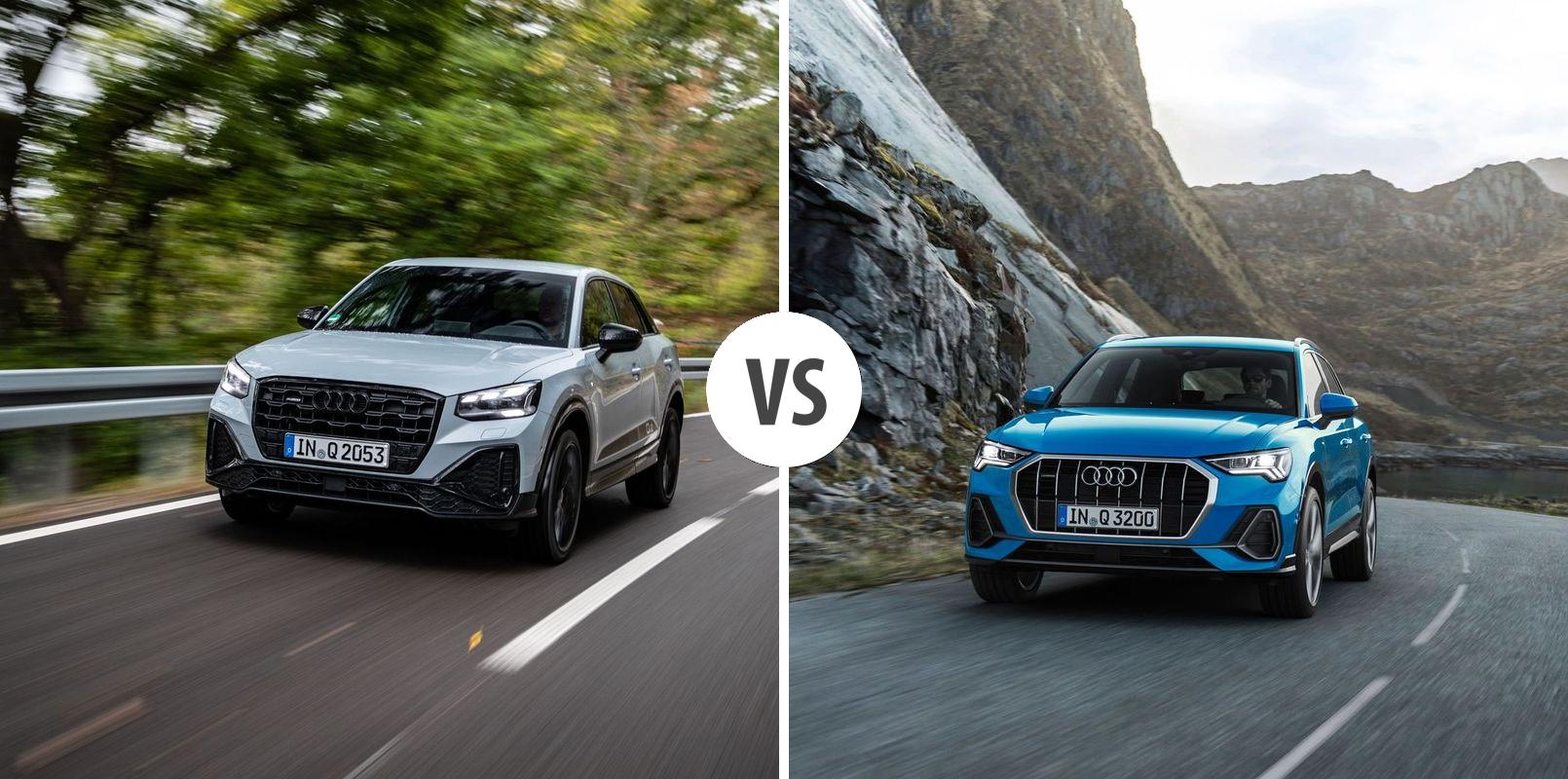 Audi Q2 vs Audi Q3 comparatif - différences, prix et données techniques