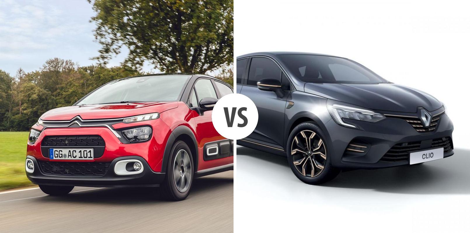 Citroen C3 vs Renault Clio comparatif - différences, prix et données ...