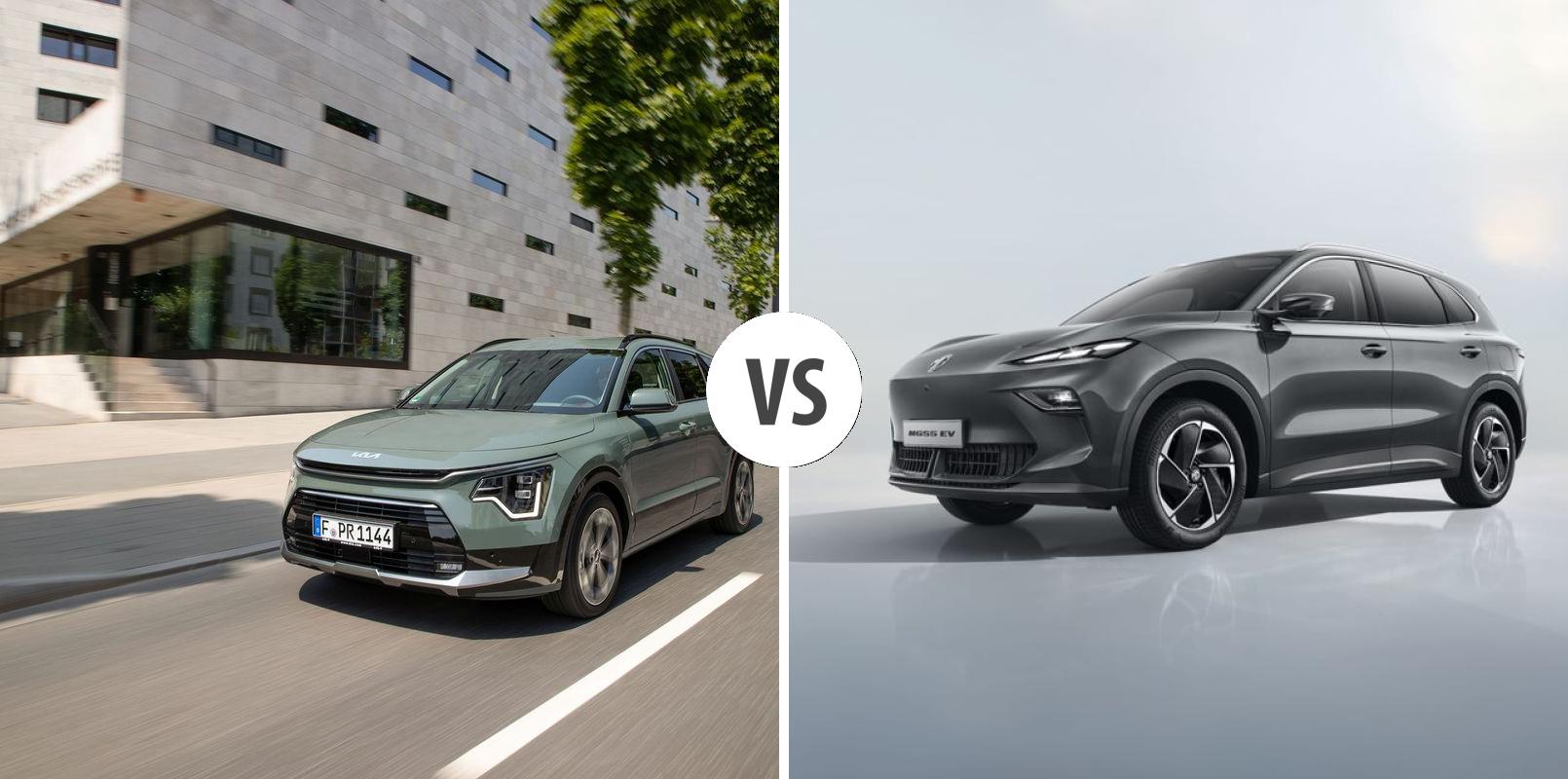 Kia Niro vs MG MGS5 EV comparatif - différences, prix et données techniques