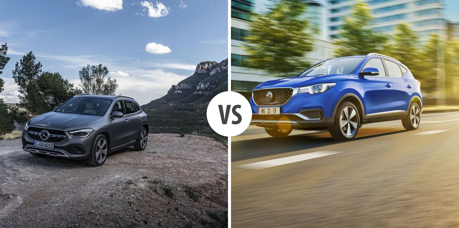 Mercedes GLA vs MG ZS comparatif - différences, prix et données techniques
