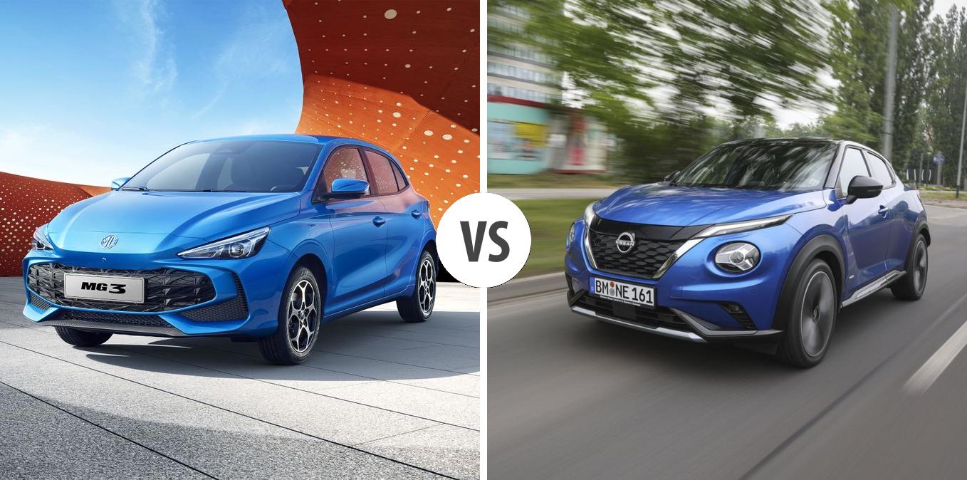 MG MG3 vs Nissan Juke comparatif - différences, prix et données techniques