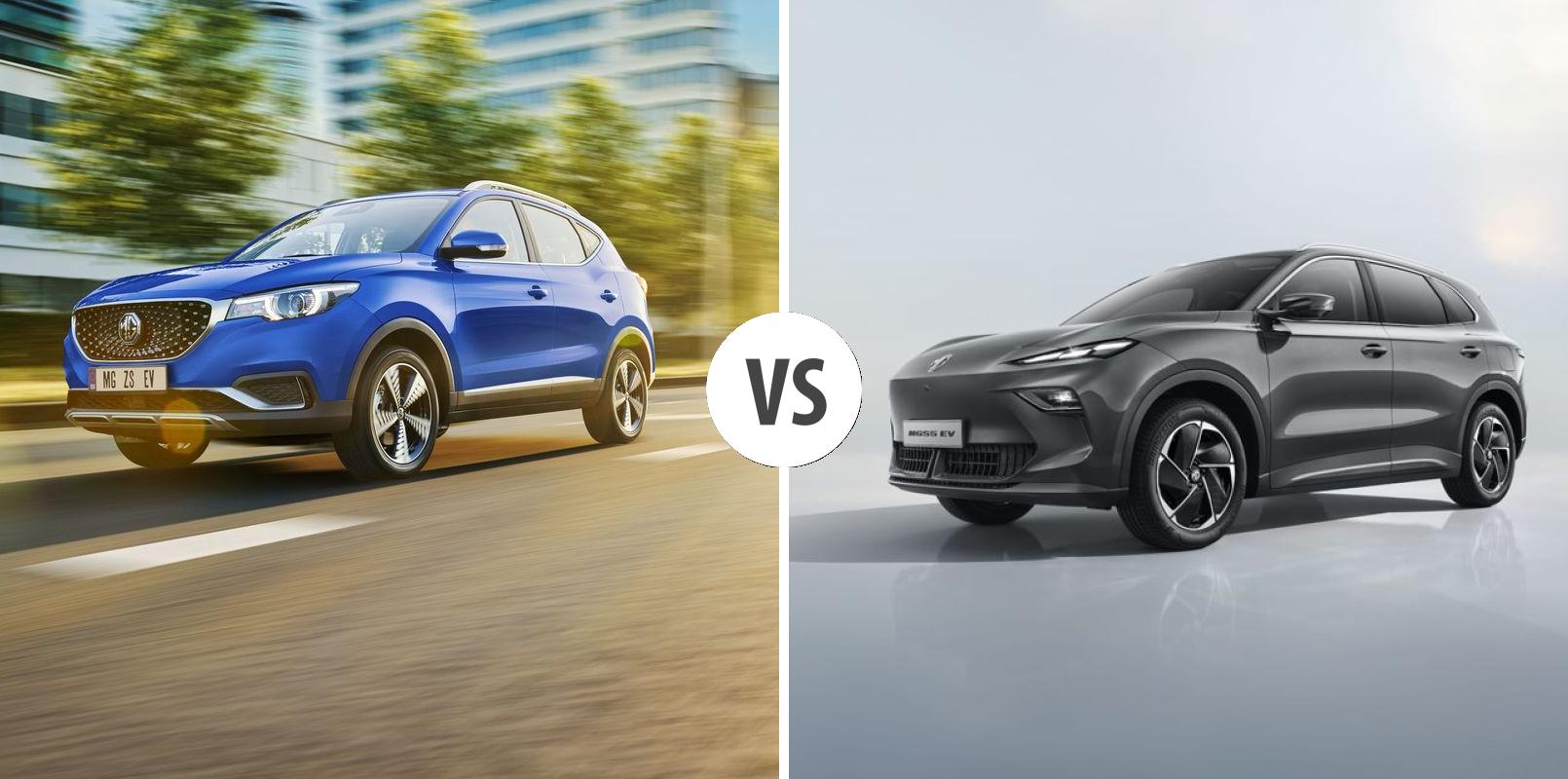 MG ZS vs MG MGS5 EV comparatif - différences, prix et données techniques