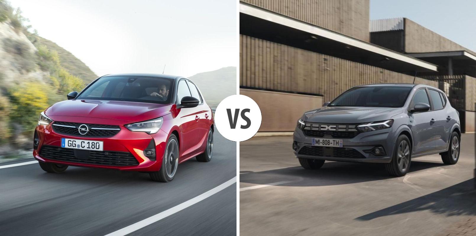 Opel Corsa vs Dacia Sandero comparatif - différences, prix et données ...