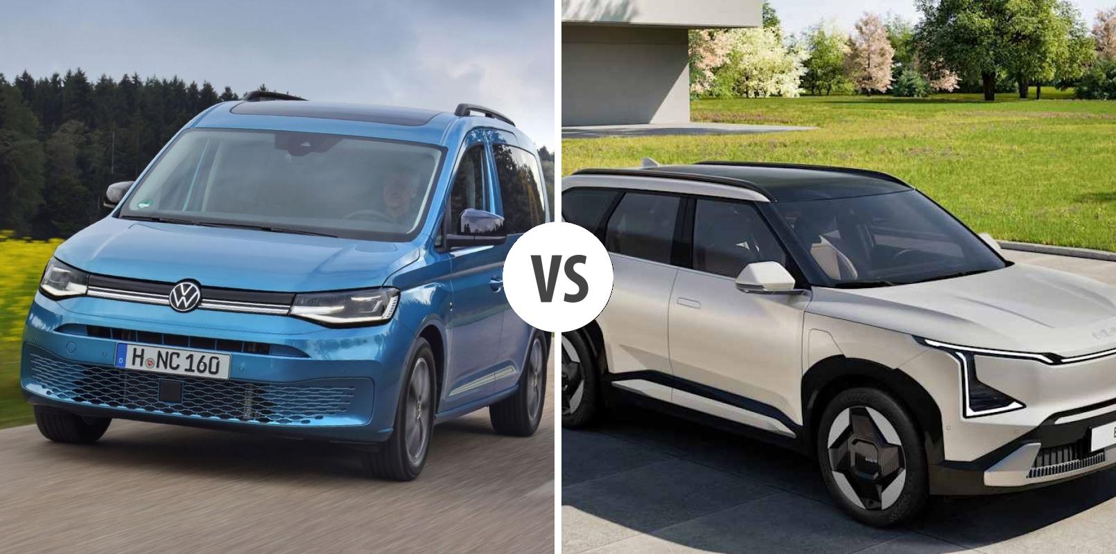 VW Caddy vs Kia EV5 comparatif - différences, prix et données techniques