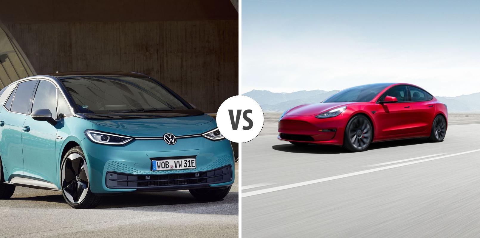 VW ID.3 vs Tesla Model 3 comparatif - différences, prix et données ...